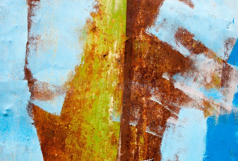 Rusty Metal Surface Painted with Multicolored Paint Stock Image - Image ...