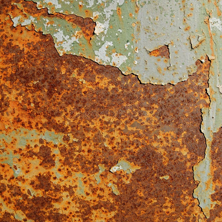 Rusty Metal Surface with Peeling Paint. the Rusty Area is Predominantly ...