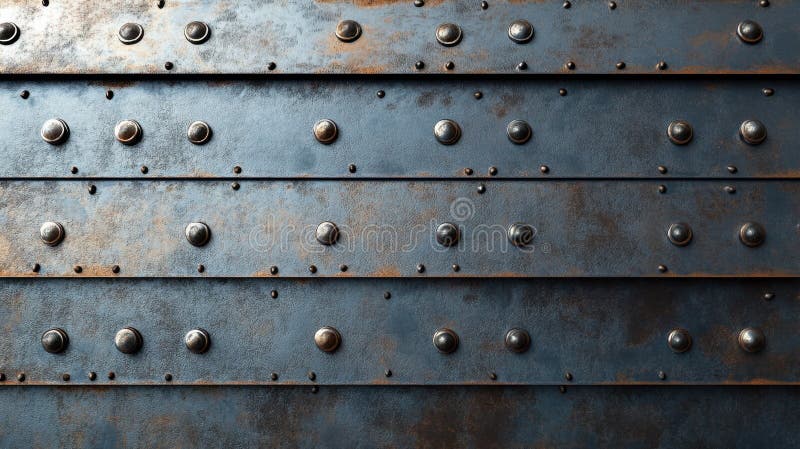 Rusty Metal Surface with Rows of Rivets Showing Industrial Texture and ...
