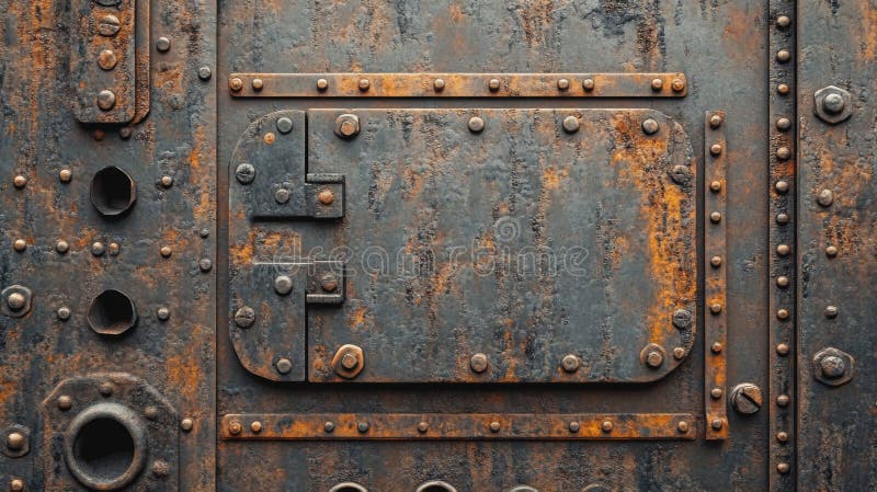 Rusty Metal Texture with Bolts and Rivets Stock Illustration ...