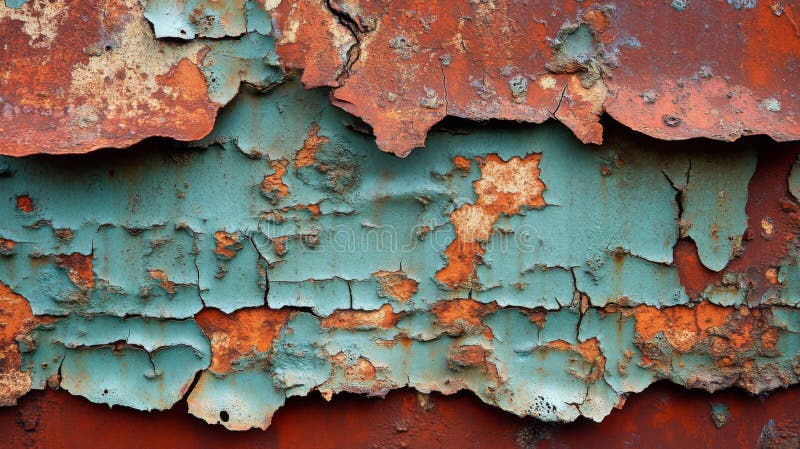 Rusty Metal Texture with Chipped Teal Paint Stock Illustration ...