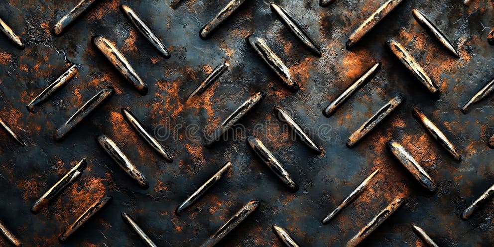 Rusty Metal Texture: Diamond Plate Background Image Stock Illustration ...