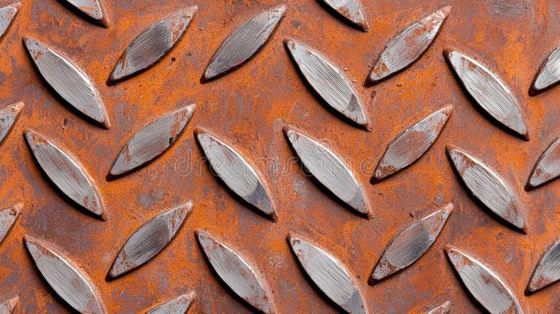 Rusty Metal Texture with Diamond Plate Pattern Showcasing Industrial ...