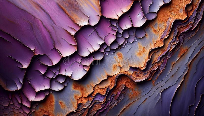 Rusty Metal Texture with Intricate Patterns and Vibrant Purple and ...