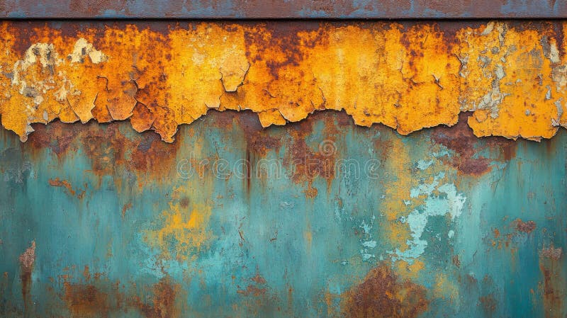 Rusty Metal Texture with Orange and Teal Patina Stock Illustration ...