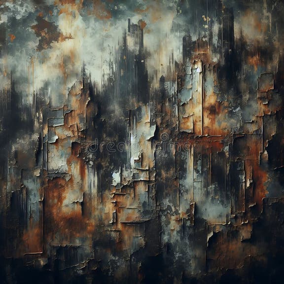 Rusty Metal Texture with Peeling Layers and a Dark Post-apocalyptic ...