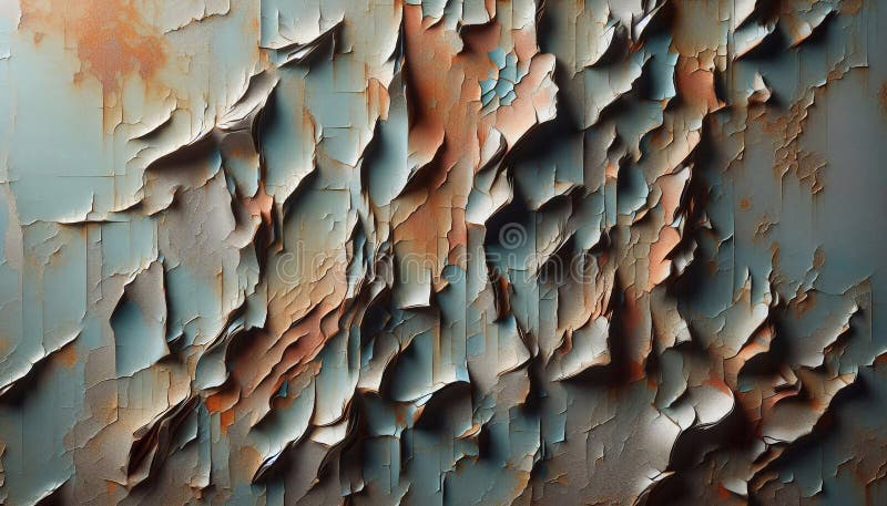 Rusty Metal Texture with Peeling Paint in Light Blue and Rust Tones ...
