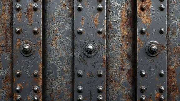 Rusty Metal Texture with Rivets - Industrial Background Stock Photo ...
