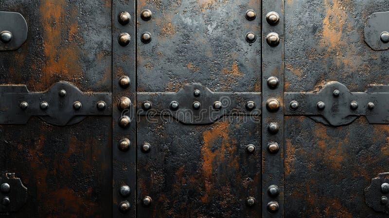 Rusty Metal Texture with Rivets and Straps Stock Illustration ...