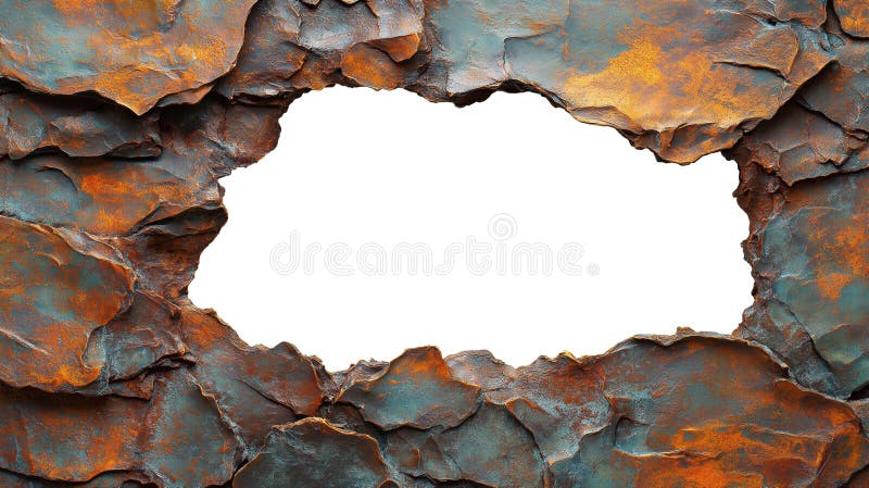 Rusty Metal Texture with Rugged Hole in Center Stock Photo - Image of ...