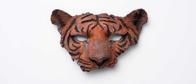Rusty metal tiger mask stock illustration. Illustration of decoration ...