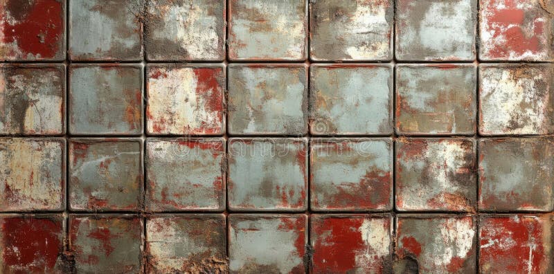Rusty Metal Tiles Form a Textured Wall Background with Industrial Chic ...
