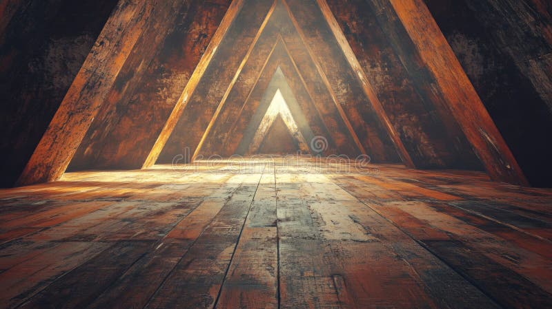 Rusty Metal Triangle Structure Interior Stock Illustration ...