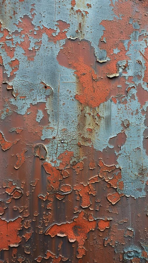 Rusty Metal Wall Background with Weathered Texture and Paint Remnants ...