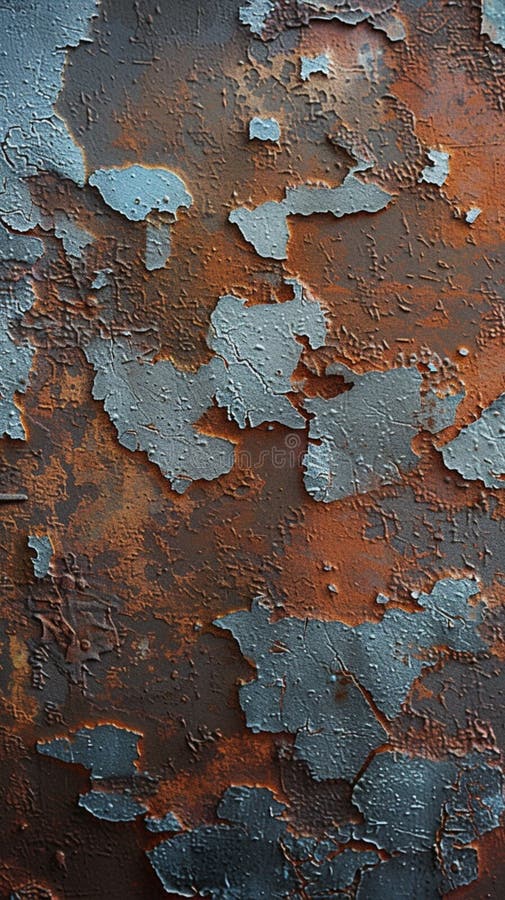 Rusty Metal Wall Background with Weathered Texture and Paint Remnants ...