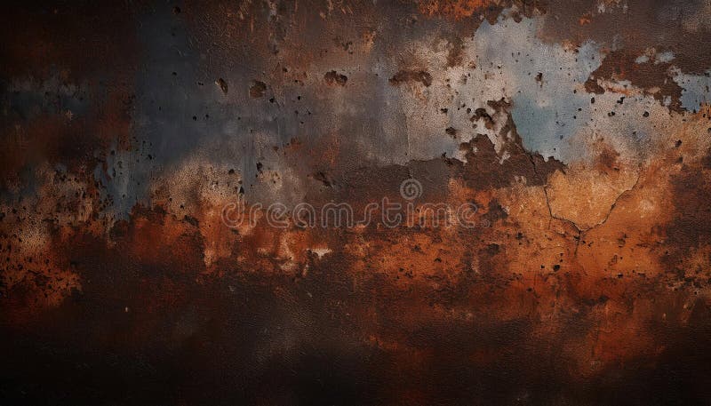 Rusty Metal Wall with a Dramatic and Rugged Texture, Showing Orange and ...