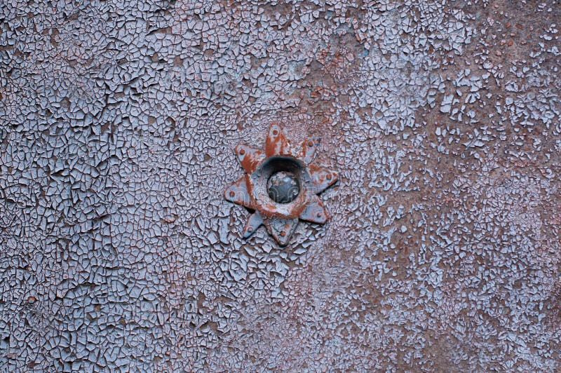 A Rusty Metal Wall with a Hole in it that Has a Hole in it Stock Image ...