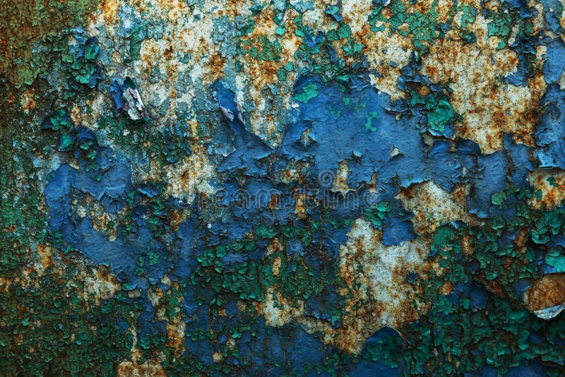 Rusty Metal Wall, Old Iron Sheet, Covered with Rust with Multi-colored ...