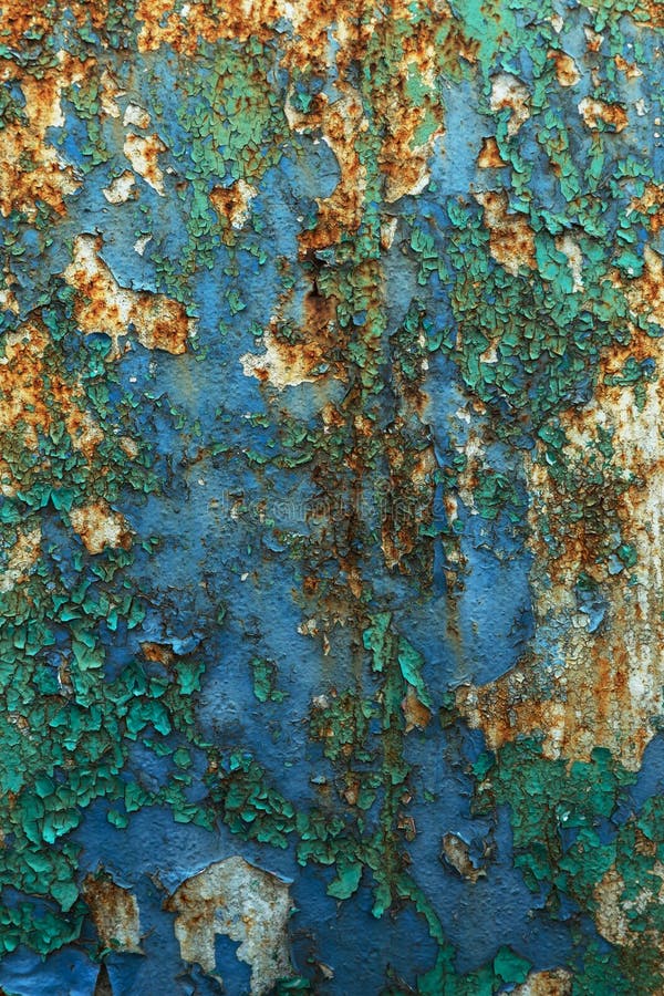 Rusty Metal Wall, Old Iron Sheet, Covered with Rust with Multi-colored ...
