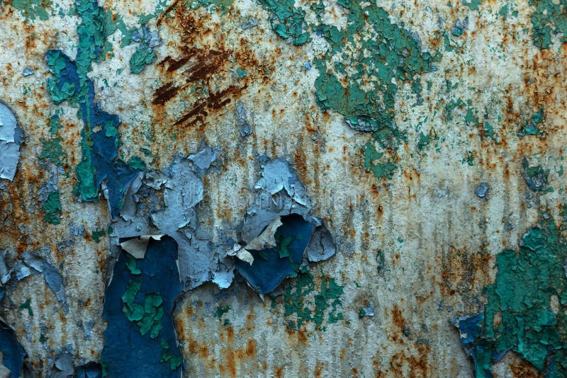 Rusty Metal Wall, Old Iron Sheet, Covered with Rust with Multi-colored ...