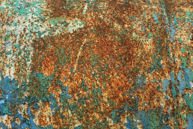 Rusty Metal Wall, Old Iron Sheet, Covered with Rust with Multi-colored ...