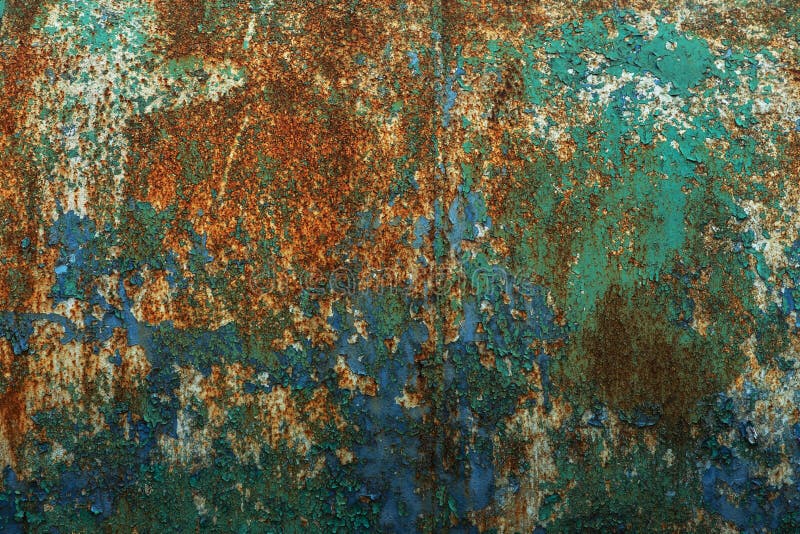 Rusty Metal Wall, Old Iron Sheet, Covered with Rust with Multi-colored ...