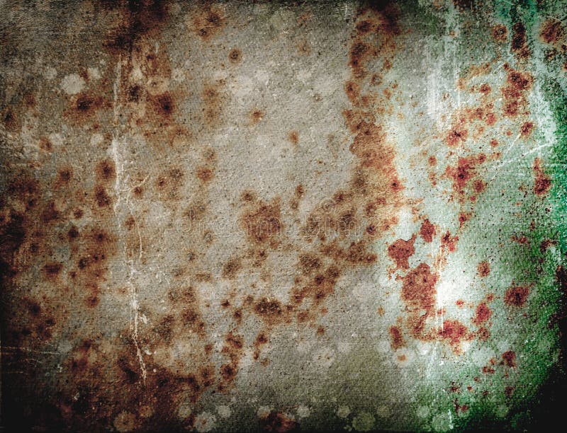 A Rusty Metal Wall in Old Room with Wooden Floor Stock Illustration ...