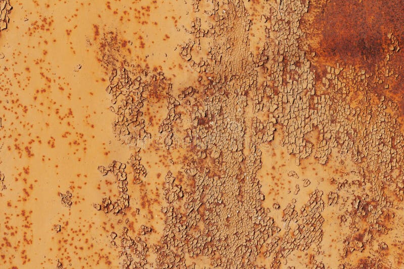 Rusty Metal Wall, Old Sheet of Iron Covered with Rust and Yellow ...