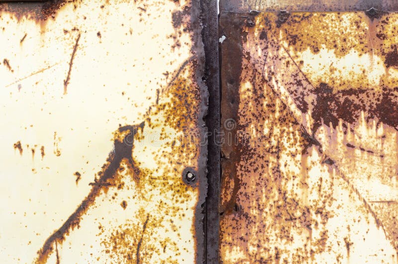 A Rusty Metal Wall Painted White. Rusty Metal Background with Rust ...