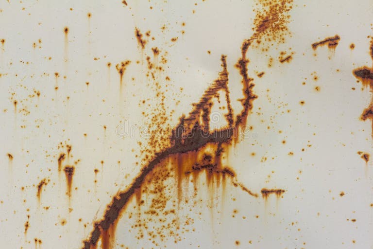 A Rusty Metal Wall Painted White. Rusty Metal Background with Rust ...