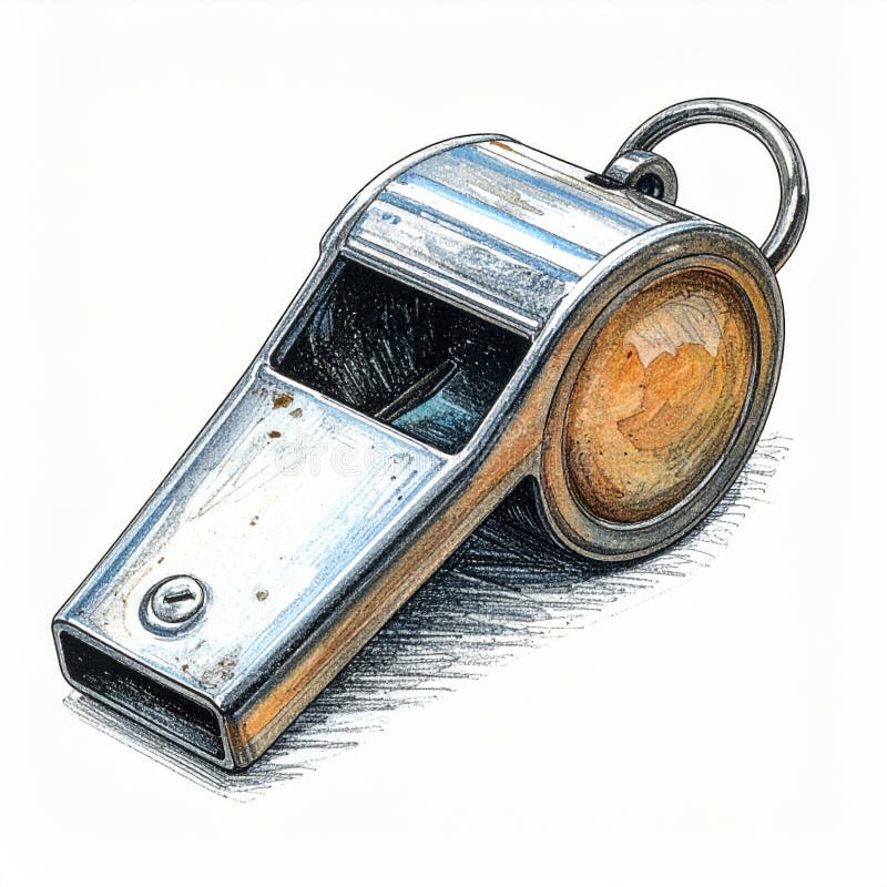 Rusty Metal Whistle Illustration on White Background Stock Illustration ...