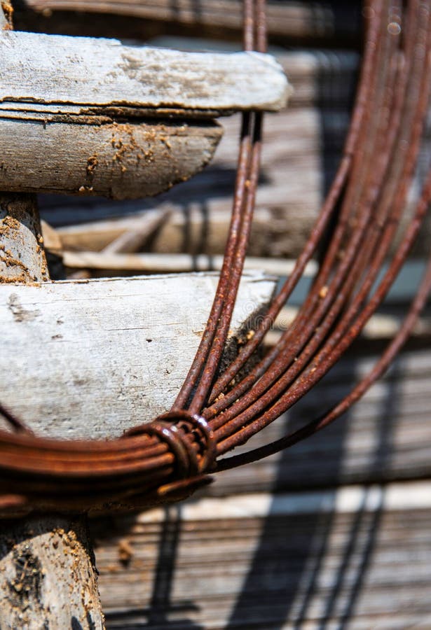 Rusty metal wire roll stock illustration. Illustration of industrial ...
