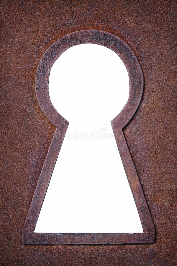 Rusty Metallic Keyhole Isolated on White Stock Photo - Image of brass ...
