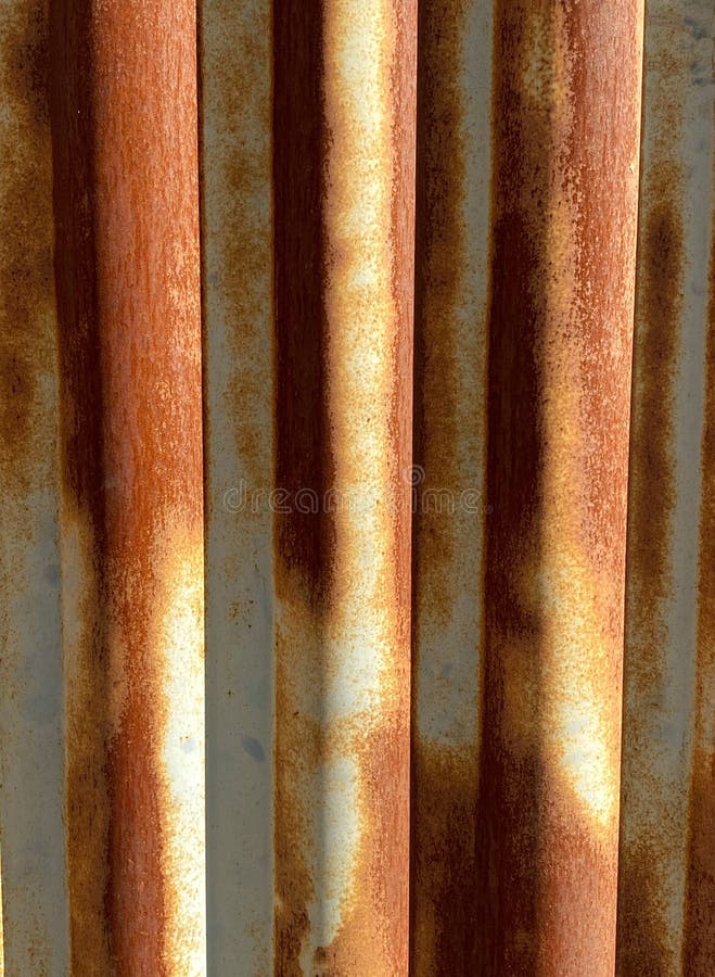 Rusty Metallic Gate Texture with Vertical Ripples Stock Image - Image ...