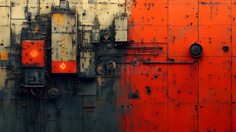 Rusty Metallic Wall Texture, Industrial Background, Red Panel ...