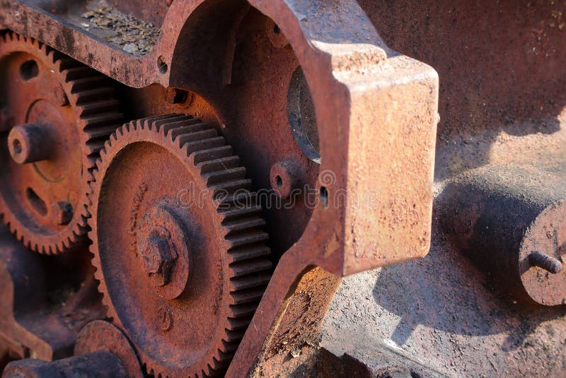 Rusty Mining Machinery. Abandoned Old Tin Mining Equipment Stock Photo ...