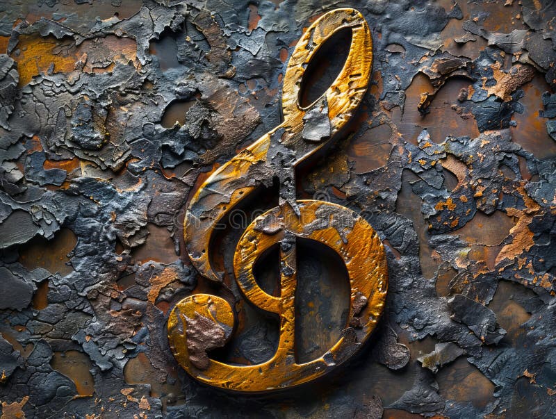 A Rusty Musical Note on a Wall Stock Photo - Image of draw, symbol ...