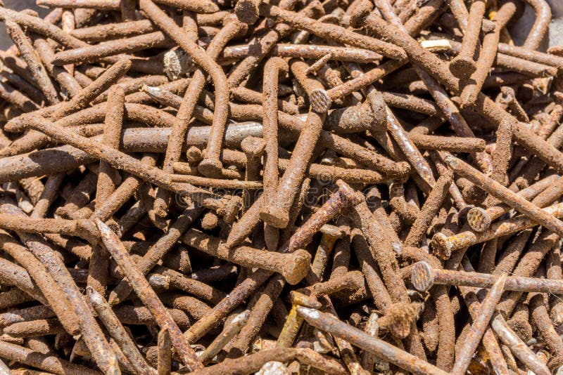 Rusty nail stock image. Image of hand, repairing, macro - 69074245