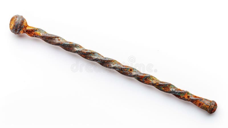 A Rusty Nail is Shown on a White Background Stock Photo - Image of blue ...