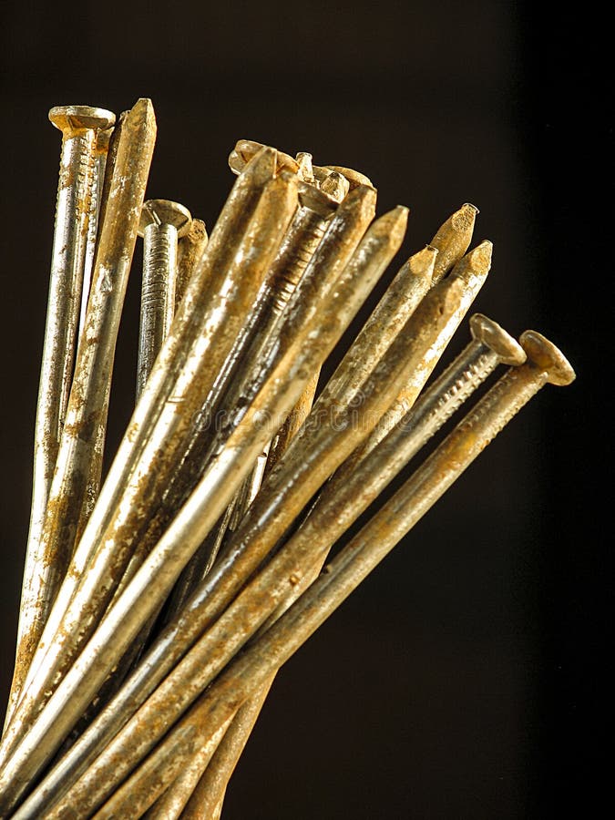 Rusty nails stock image. Image of nail, forged, abstract - 28435529