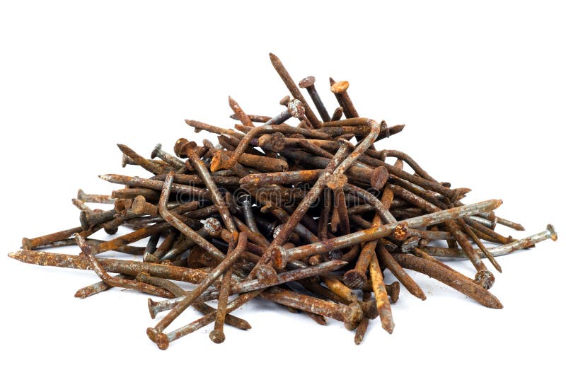 Rusty nails stock image. Image of retro, objects, pile - 38429385