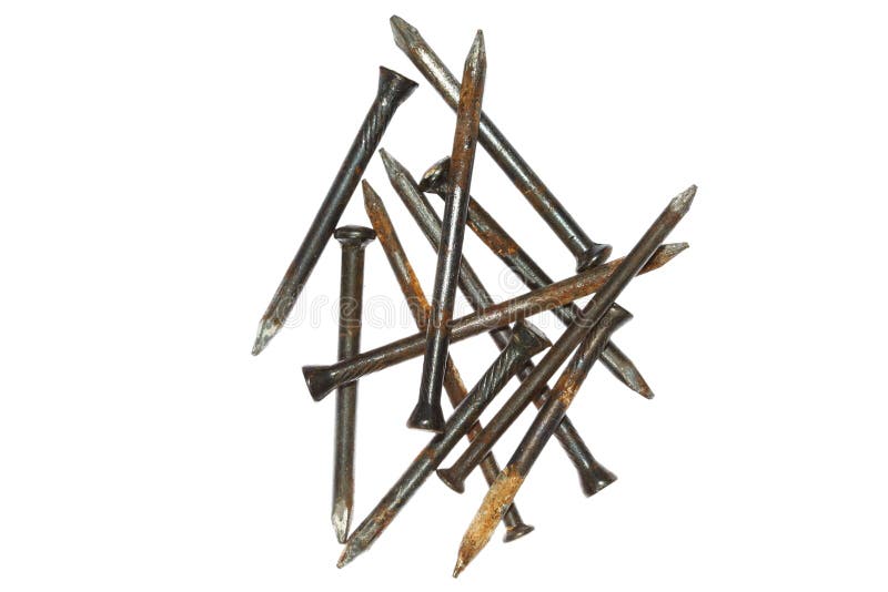 Rusty nails isolated stock photo. Image of nail, heavy - 22481784