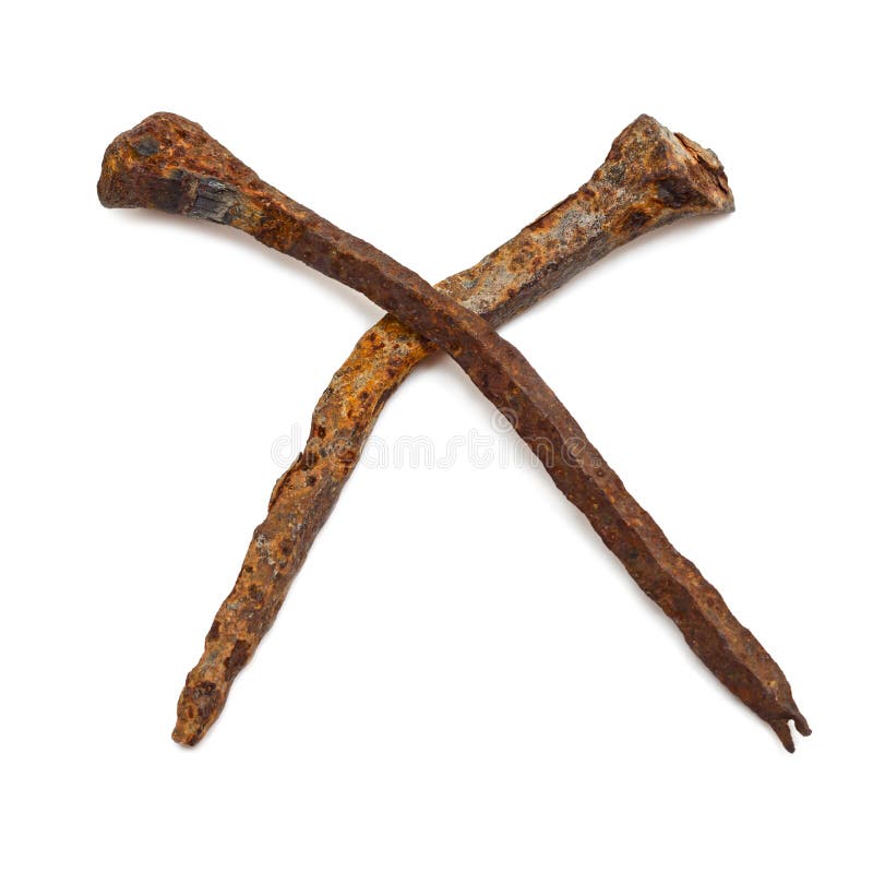 Rusty Nails in Shape of Cross Stock Image - Image of crucifixion ...