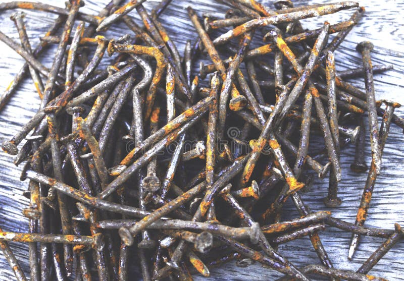 Rusty Nails stock photo. Image of heap, oxidation, crown - 91741240