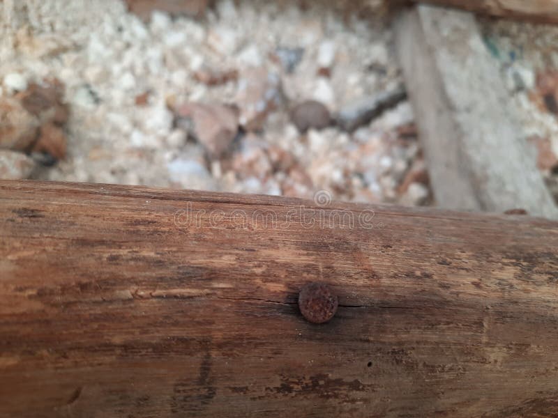 A Rusty Nail on Wooden Stairs Stock Photo - Image of ground, rusty ...