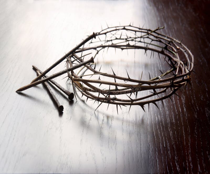 Rusty Nails and a Wreath of Thorns at the Cross Stock Photo - Image of ...