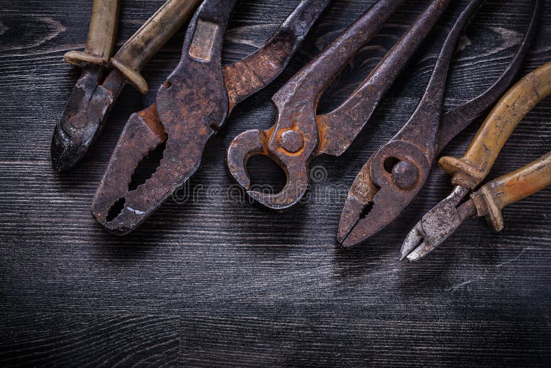 Rusty Nippers Pliers Tin Snips Wire-cutter on Stock Photo - Image of ...