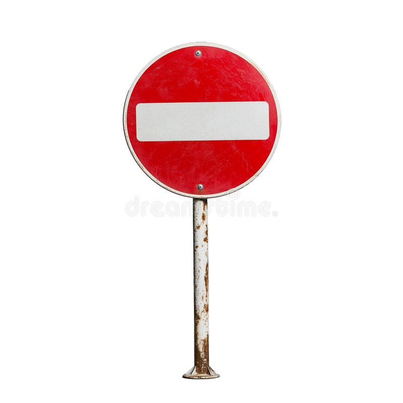 Rusty No Entry Sign on a Transparent Background Stock Photo - Image of ...