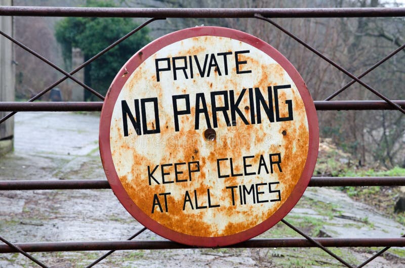 Rusty no parking sign stock photo. Image of dirty, grunge - 36738612