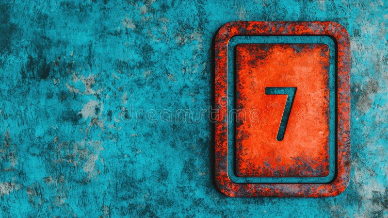 Rusty Number Seven Grunge Texture Abstract Background 3D Render Stock ...